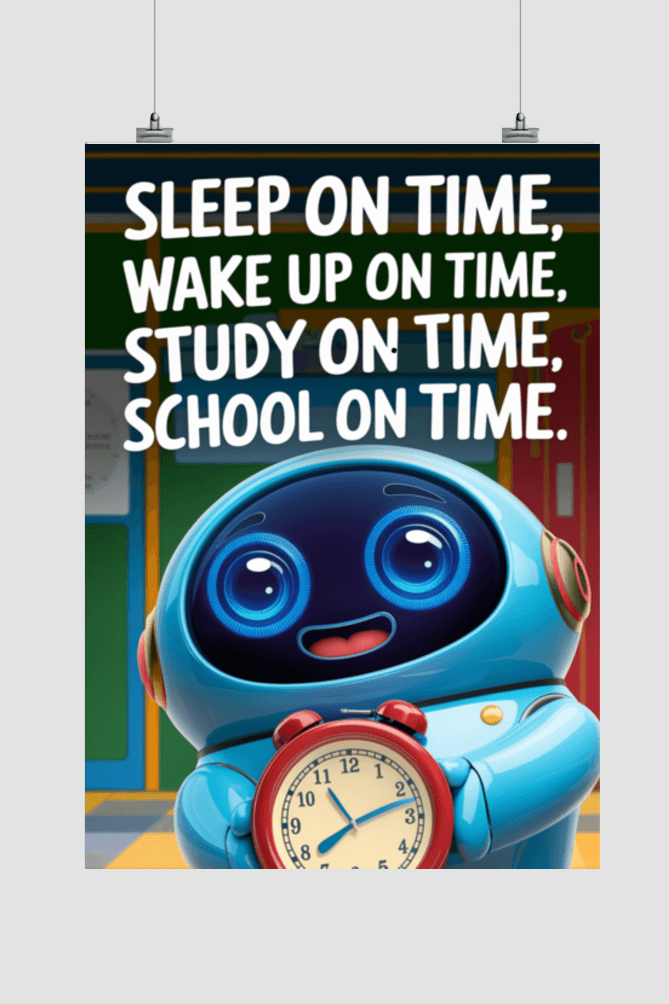 On Time - Kids Poster with self adhesive strips – Profashional Clothing